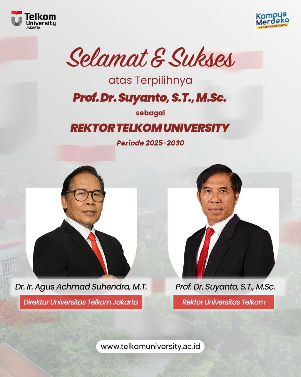 Seluruh civitas academica Universitas Telkom Jakarta mengucapkan Selamat dan Suk