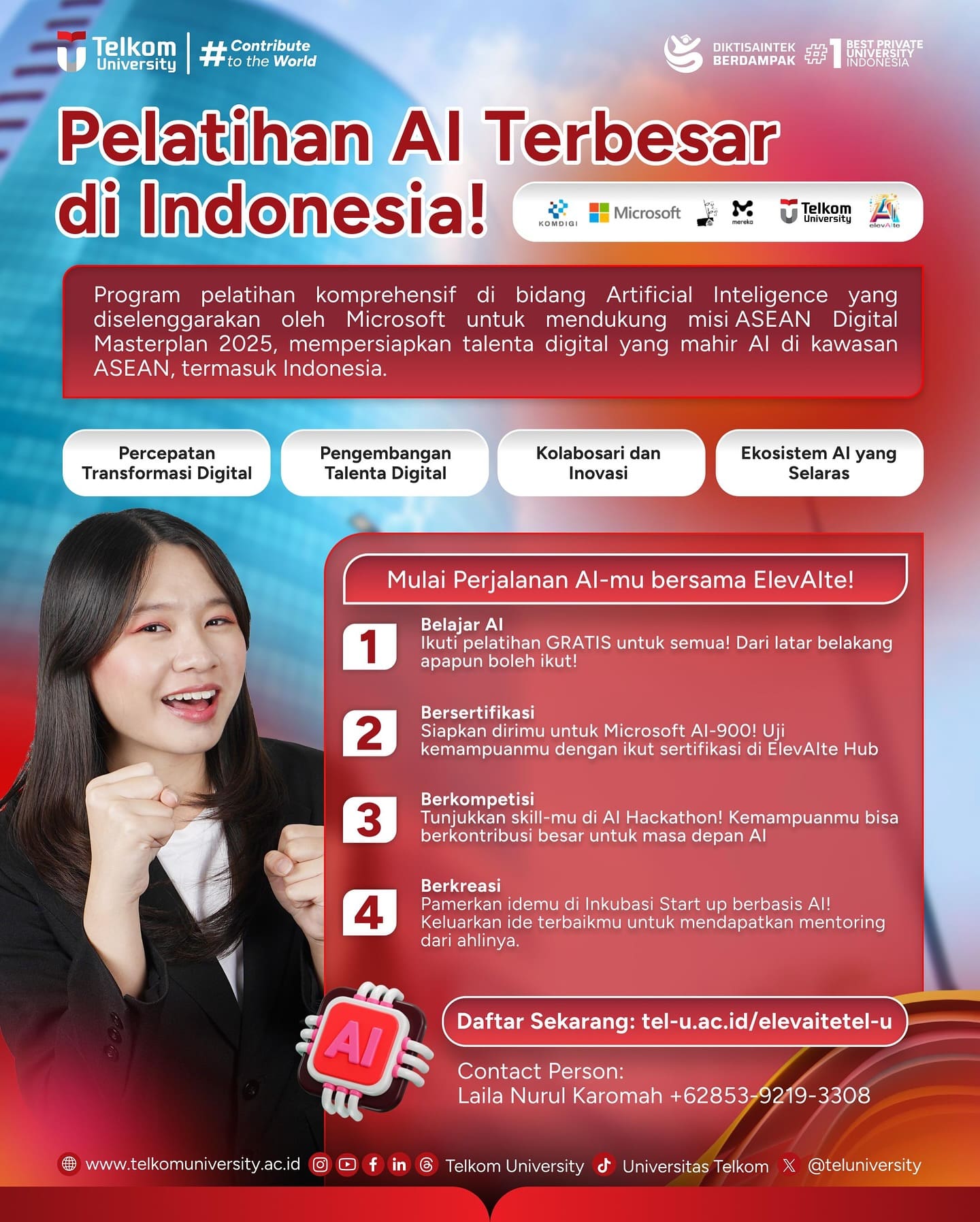 HEI TelUtizen!Telah hadir Pelatihan AI Terbesar di Indonesia bersama ElevAIte